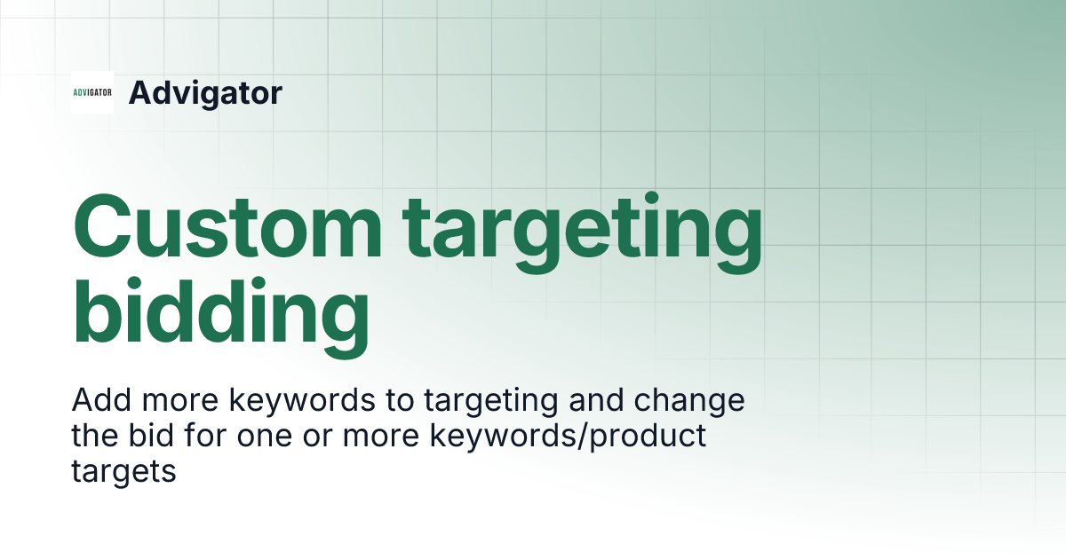 Custom targeting bidding | Advigator